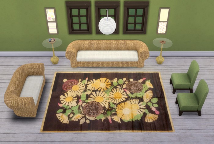 The Sims 4 Custom Content: 32 Rugs by Saudade Sims