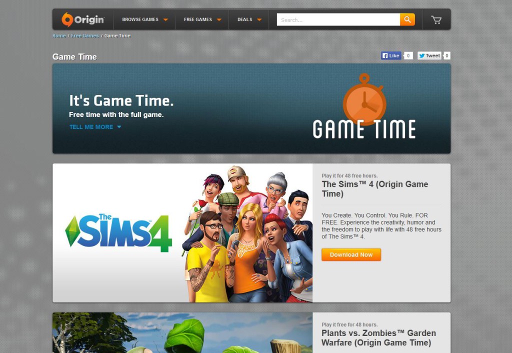 The Sims 4 is on Origin Game Time! Try it for free for 48 hours!