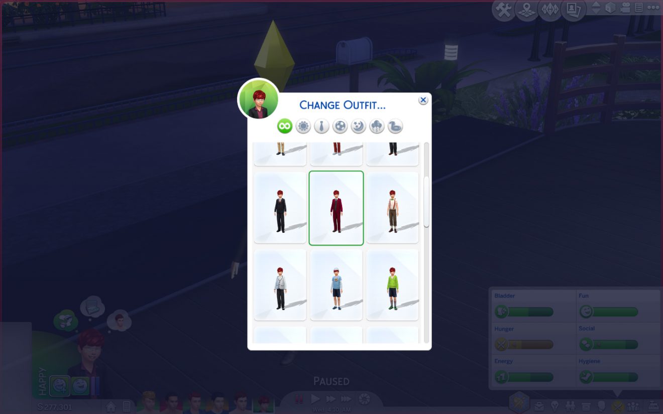 The Sims 4 July 2016 Update: Improved Outfit Picker