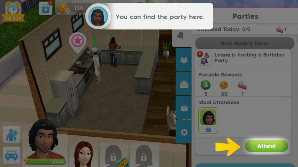The Sims Mobile: Attending Your First Party