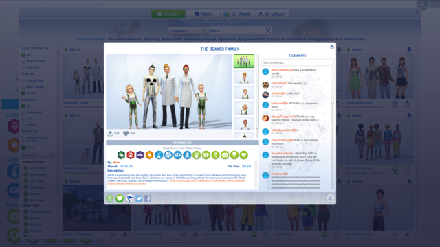 The Sims 4: The Official Beaker Household Now Available on The Gallery