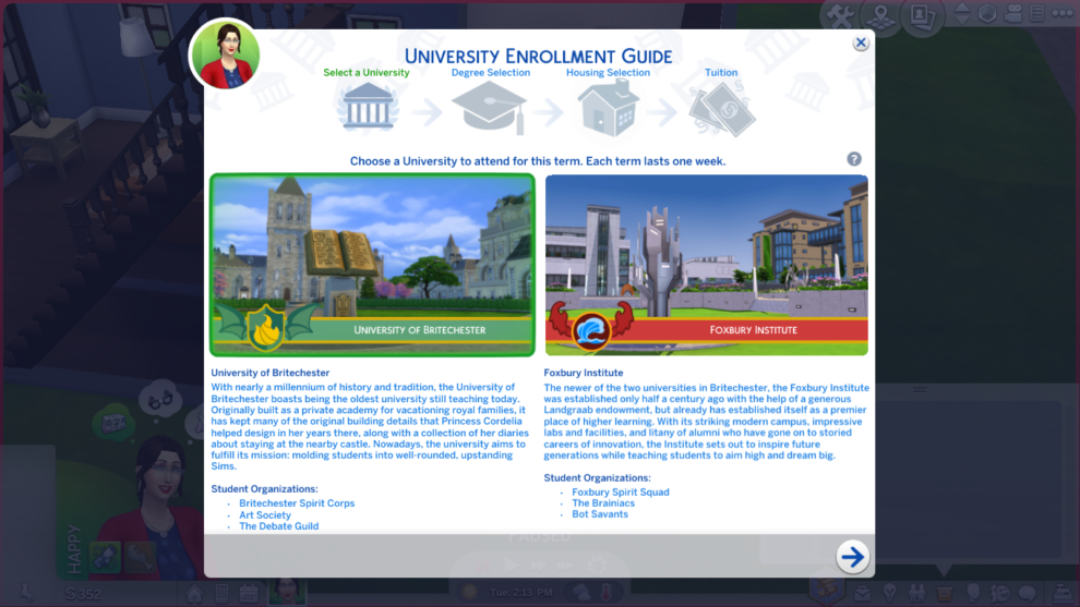 The Sims 4 Discover University: Applying to University