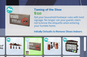 The Sims 4 Snowy Escape: All about the Indoor Footwear Rules