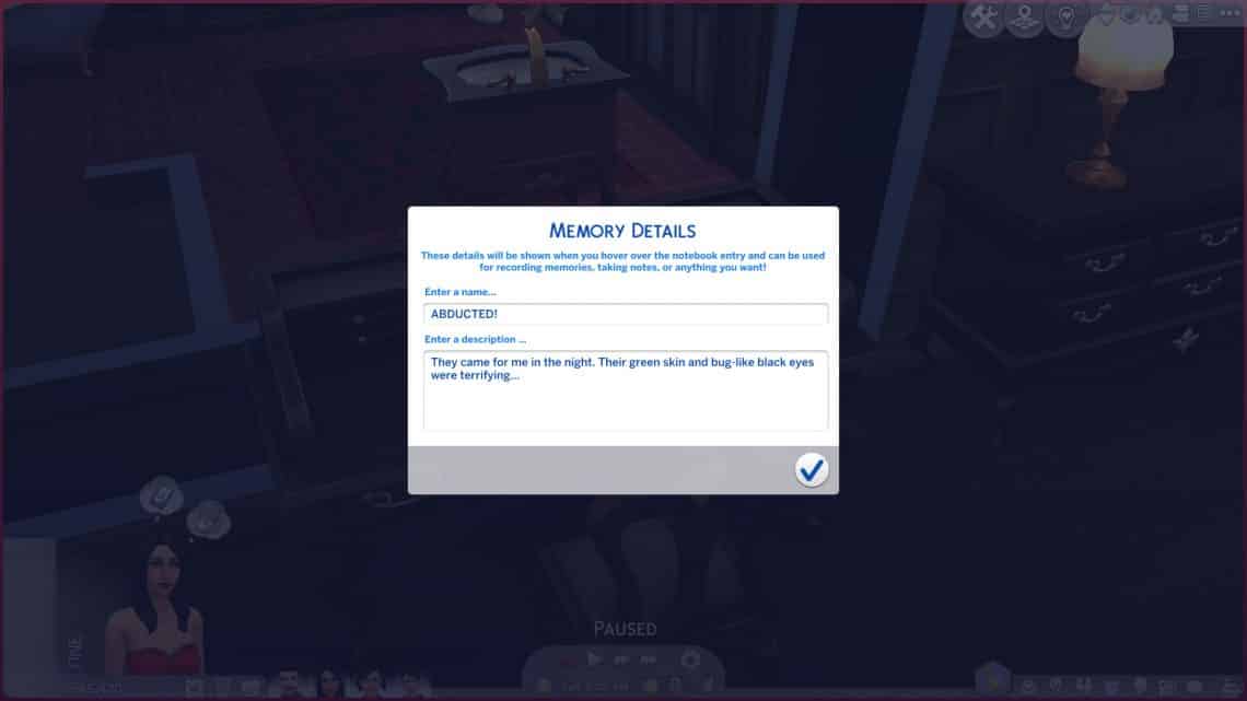 The Sims 4: Walkthrough of the "Ink For Yourself" Memory Keeper Mod