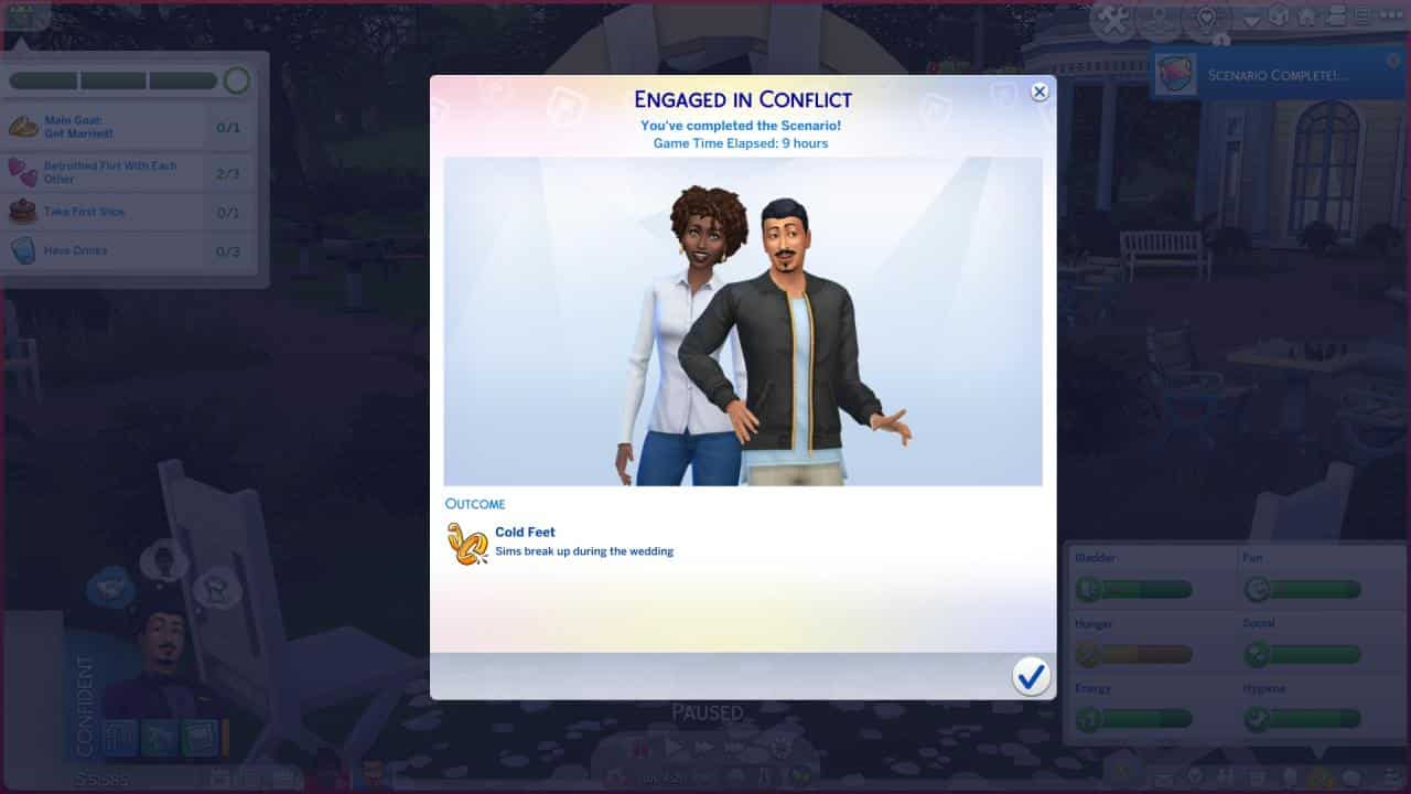 The Sims 4 Scenario Playthrough: Engaged in Conflict