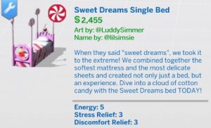 Everything included in the Katy Perry Sweet Treats CC Pack for The Sims 4