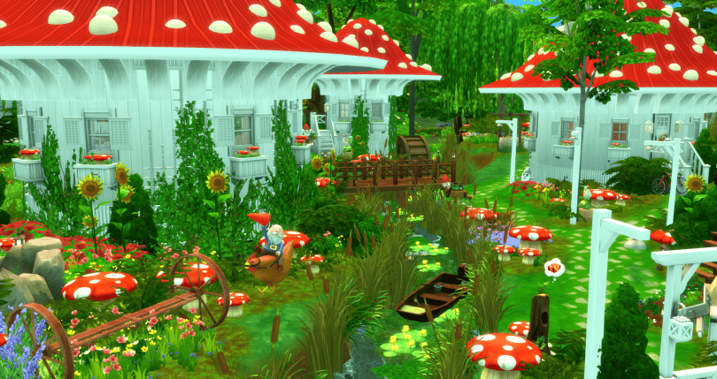 Live an unordinary life in this Fungi Village for The Sims 4!