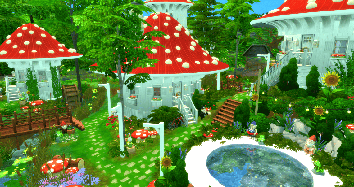 Live an unordinary life in this Fungi Village for The Sims 4!
