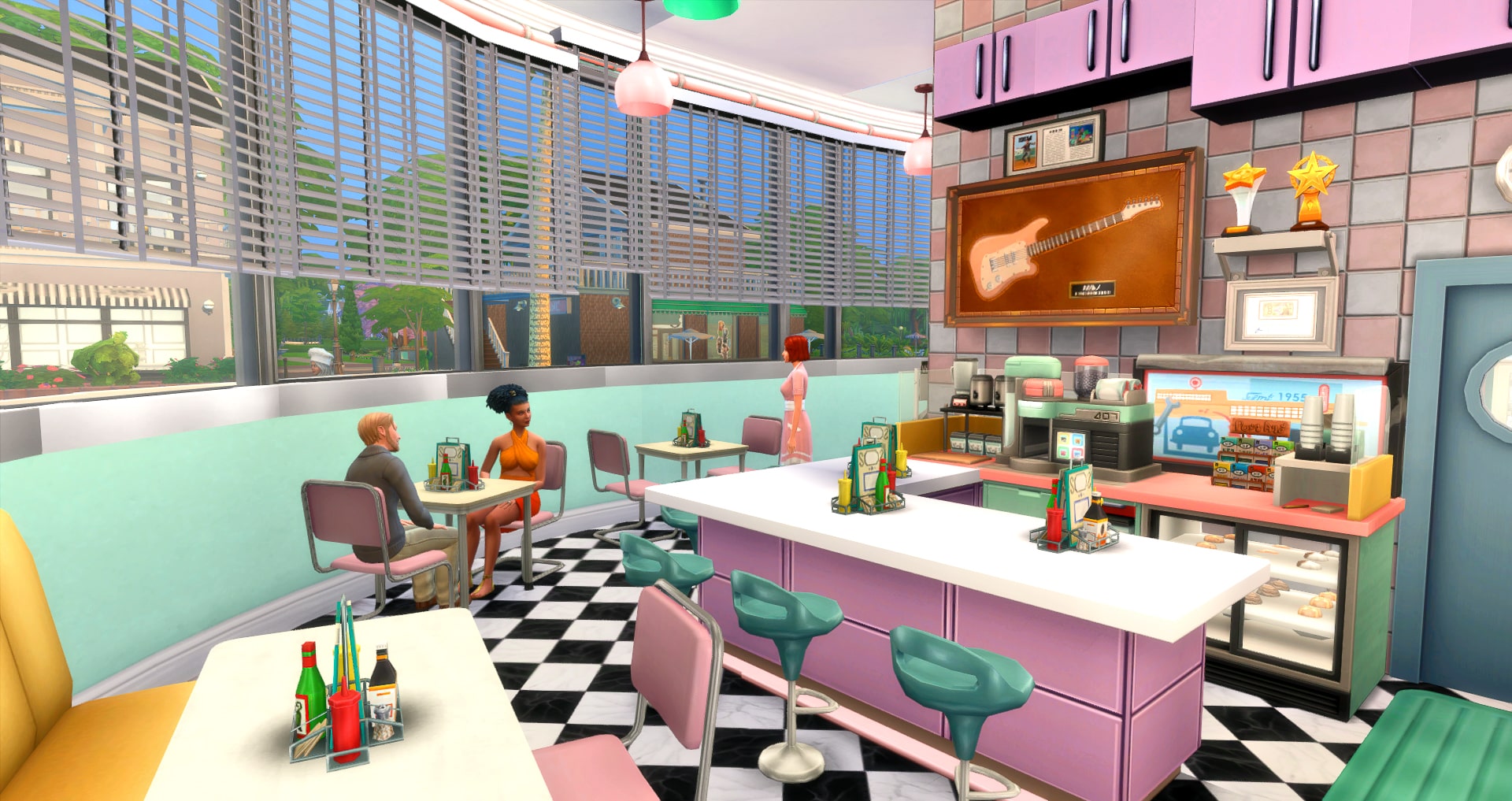No Time Travel Necessary For Your Sims to Eat at This 1950's Diner