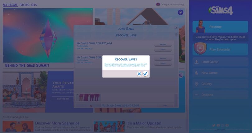 The Sims 4 Save File Recovery Tutorial