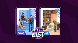 Full Sims 4 Kit Objects List: Grunge Revival and Book Nook