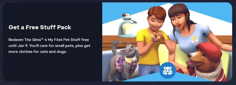 Claim your FREE Sims 4 Stuff Pack: My First Pet (PC / Mac)