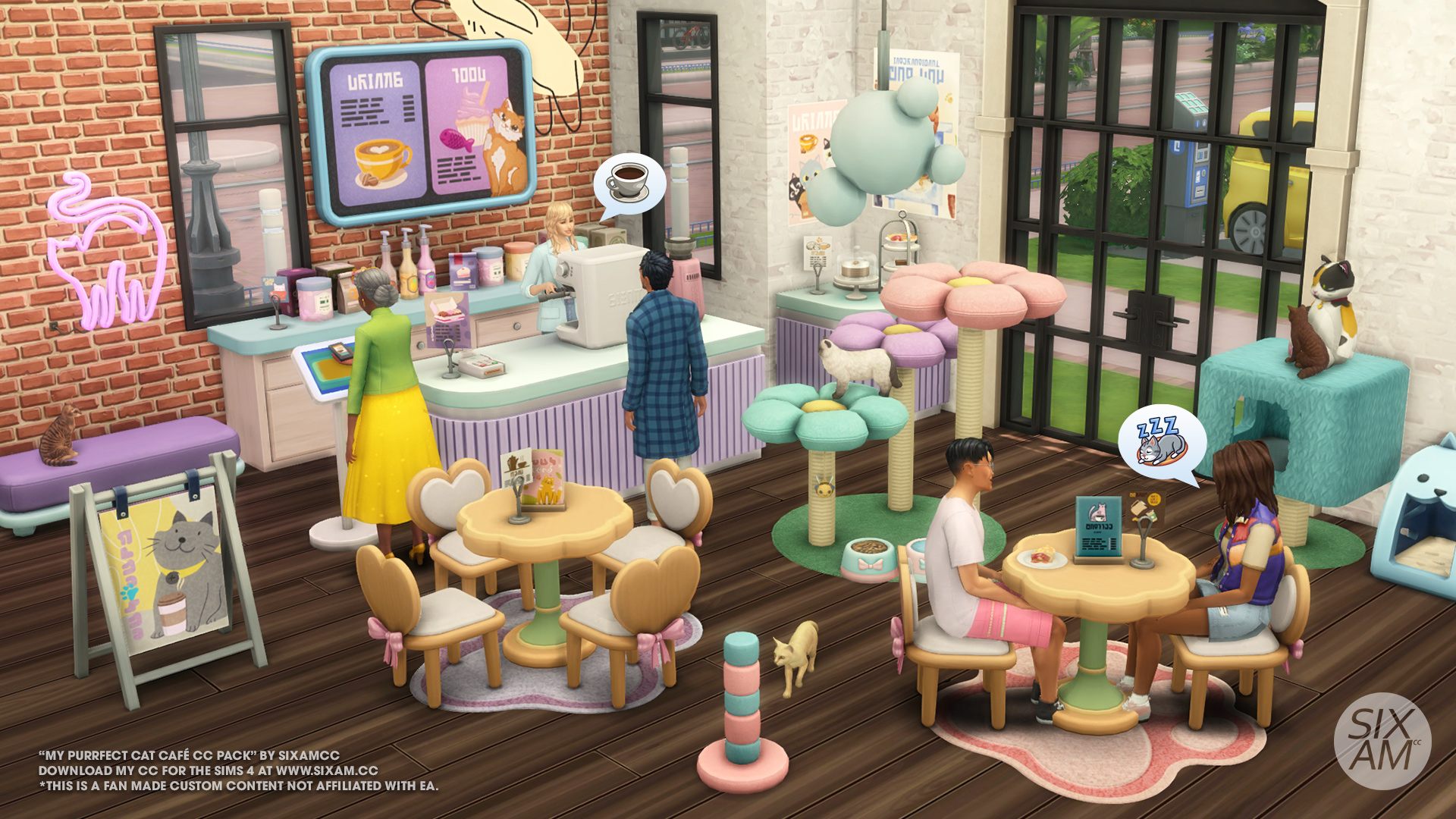 The Sims 4 Cat Café CC Pack Overview & Build