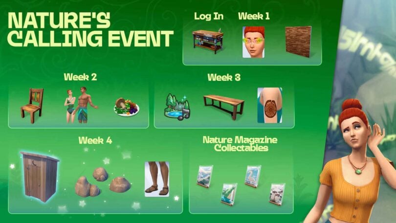 The Sims 4 Nature's Calling Rewards: Complete Items Overview