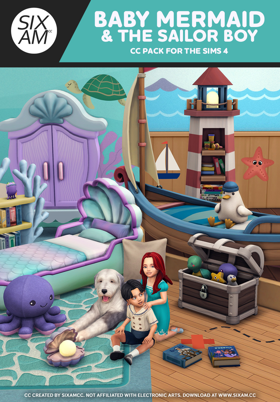 The Sims 4 Baby Mermaid & The Sailor Boy: CC Pack Overview