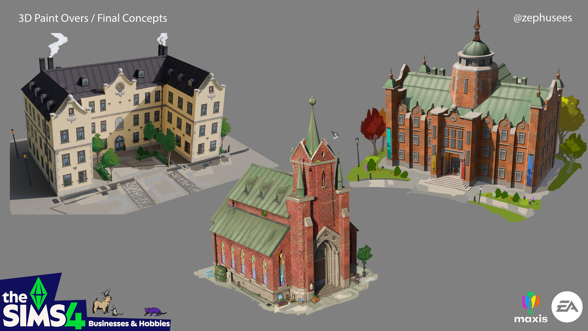 See the Official Concept Art for The Sims 4 Businesses & Hobbies