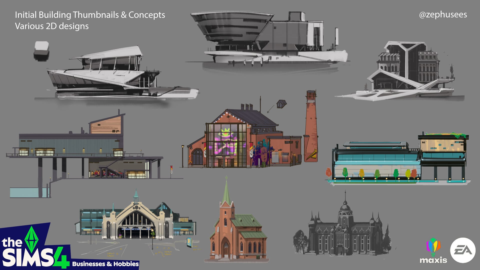 See the Official Concept Art for The Sims 4 Businesses & Hobbies