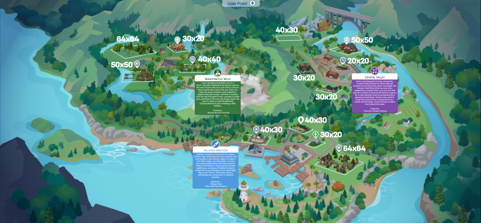 The Sims 4 Gibbi Point World Map Revealed