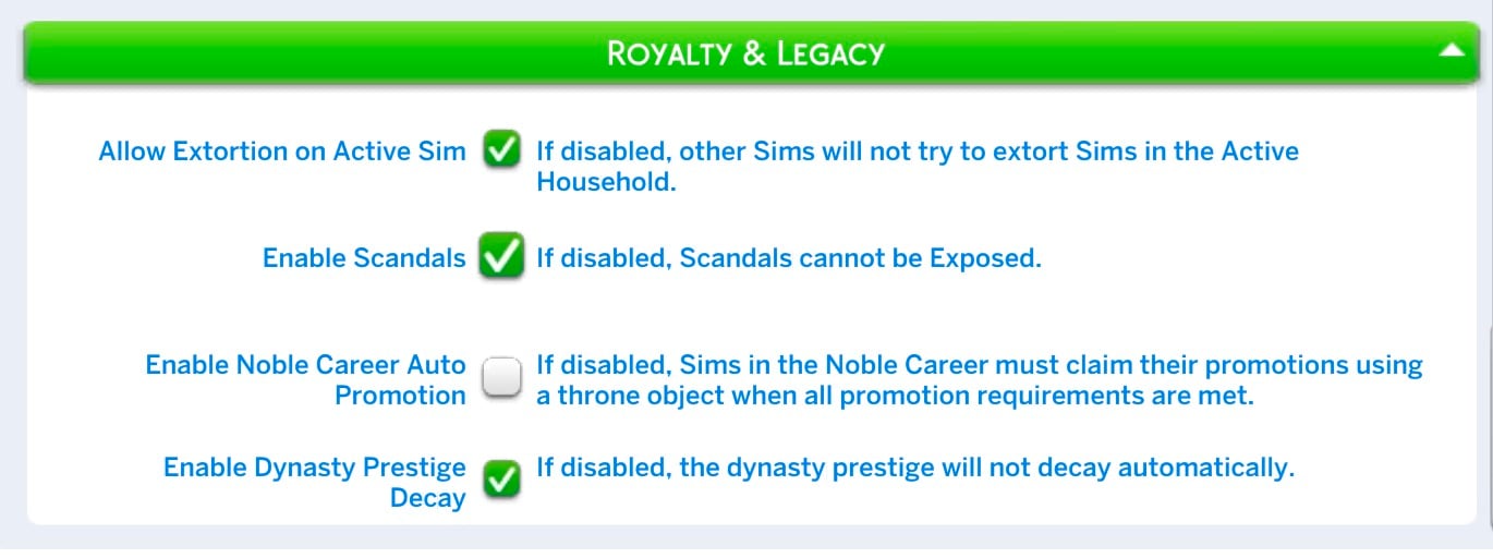 Complete List of Sims Scandals in The Sims 4 Royalty & Legacy