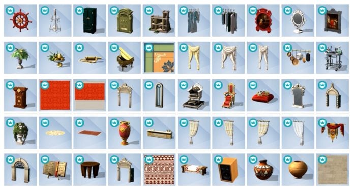 The Sims 4 Royalty & Legacy Items: Full CAS and Build Objects Preview
