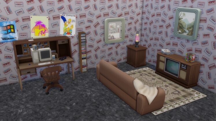 The Sims 4 Nostalgic Build CC: 40 of The Best 90s Sets for Retro Homes