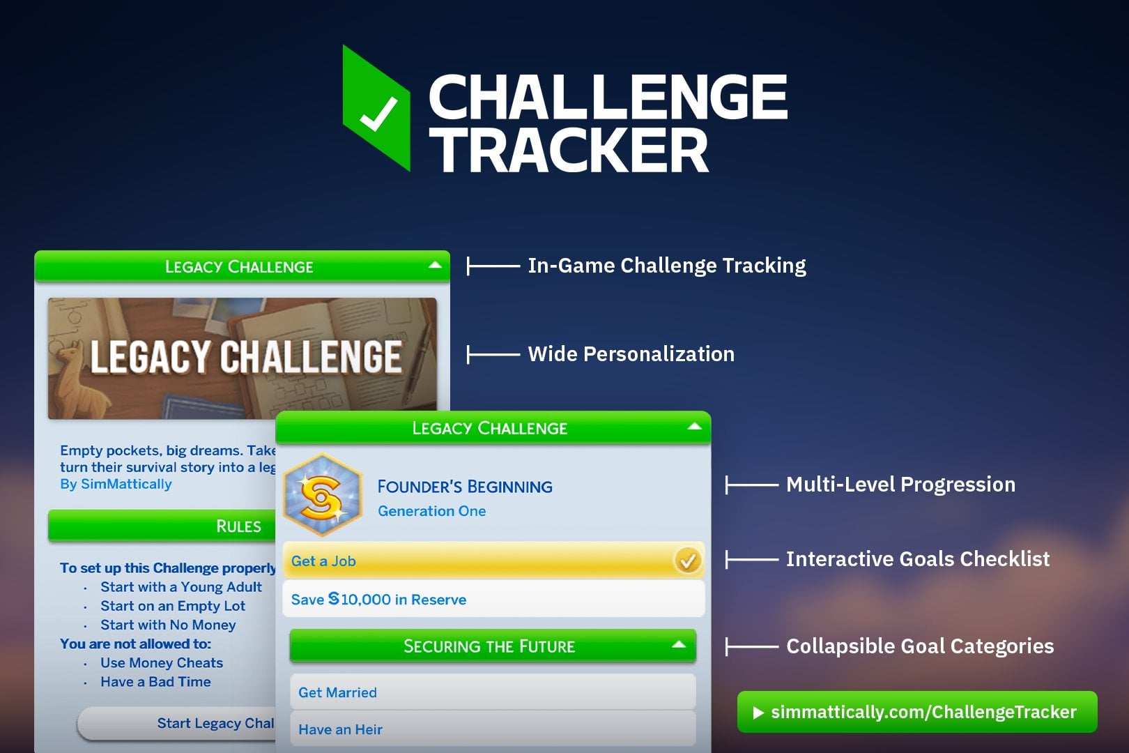 MOD GUIDE: The Sims 4 Challenge Tracker by SimMattically